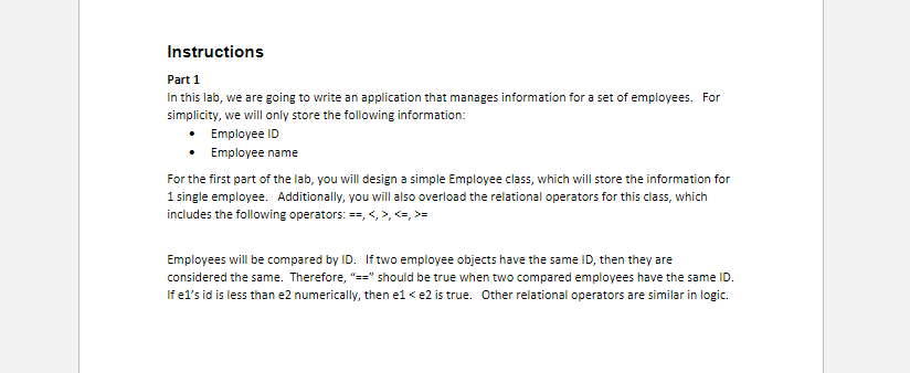 Solved Instructions Part 1 In this lab, we are going to | Chegg.com