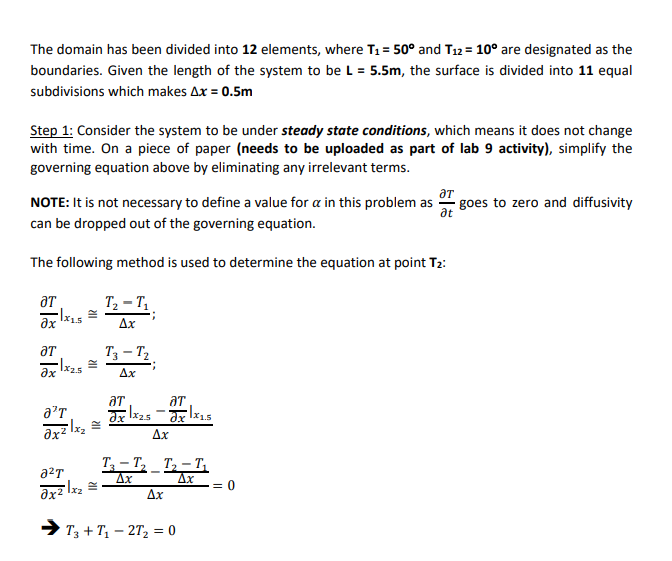 Lab 9 Instruction 1D Heat Conduction Finite | Chegg.com