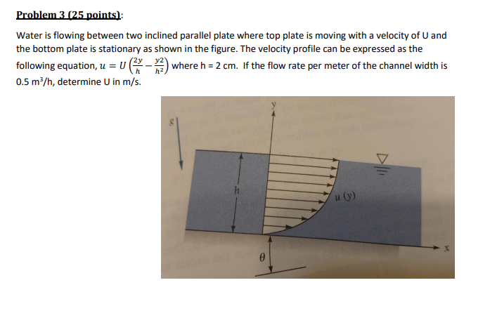 Solved Problem 3 (25 points) Water is flowing between two | Chegg.com