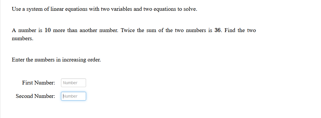 Solved Use a system of linear equations with two variables | Chegg.com