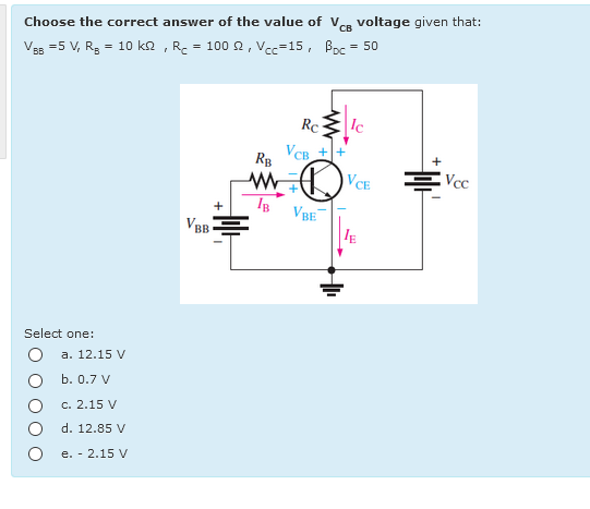 Solved Choose the correct answer of the value of Vcd voltage | Chegg.com