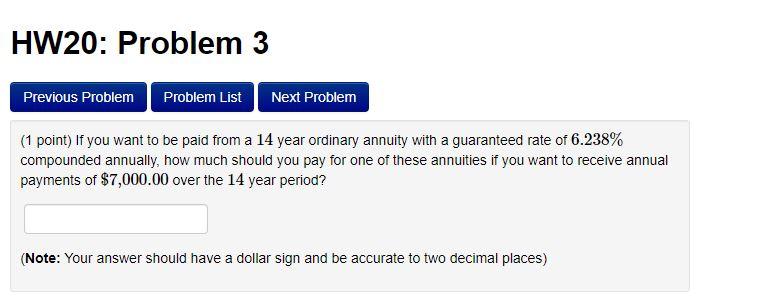Solved HW20: Problem 3 Previous Problem Problem List Next | Chegg.com