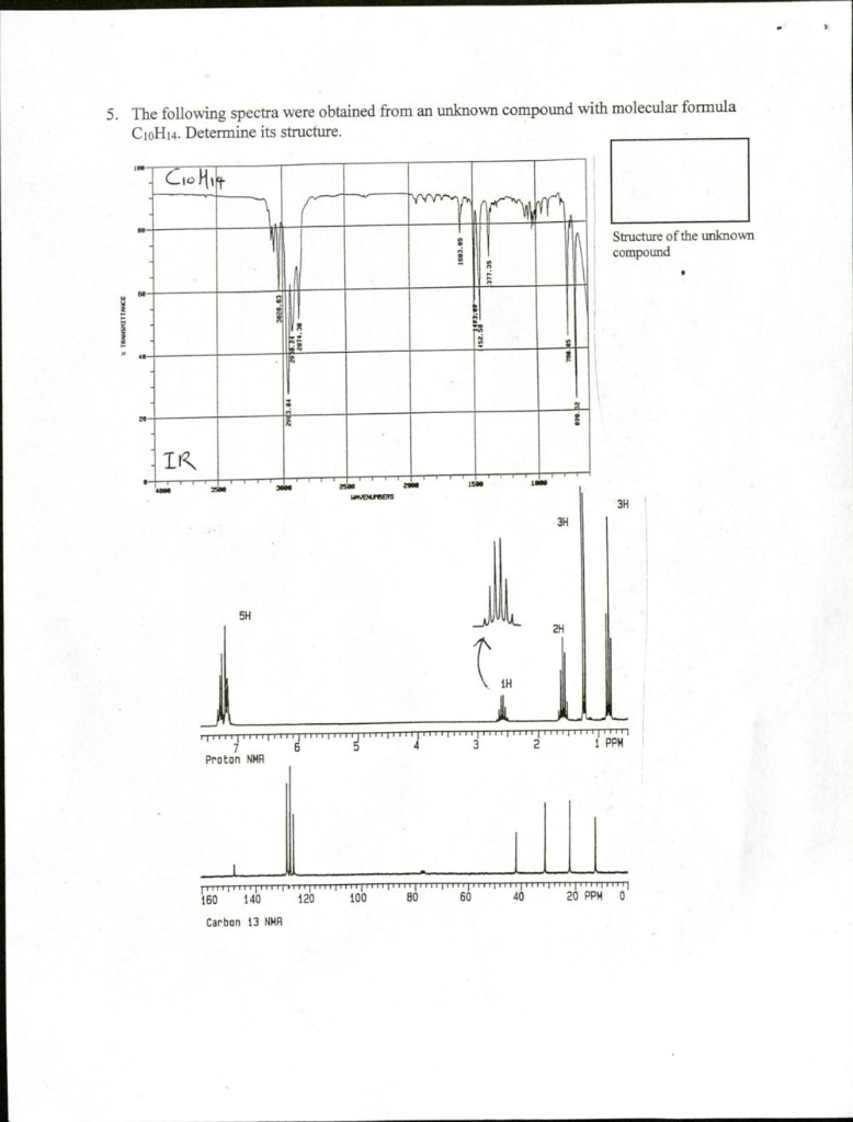Solved Determine the structure of this compound using Proton | Chegg.com