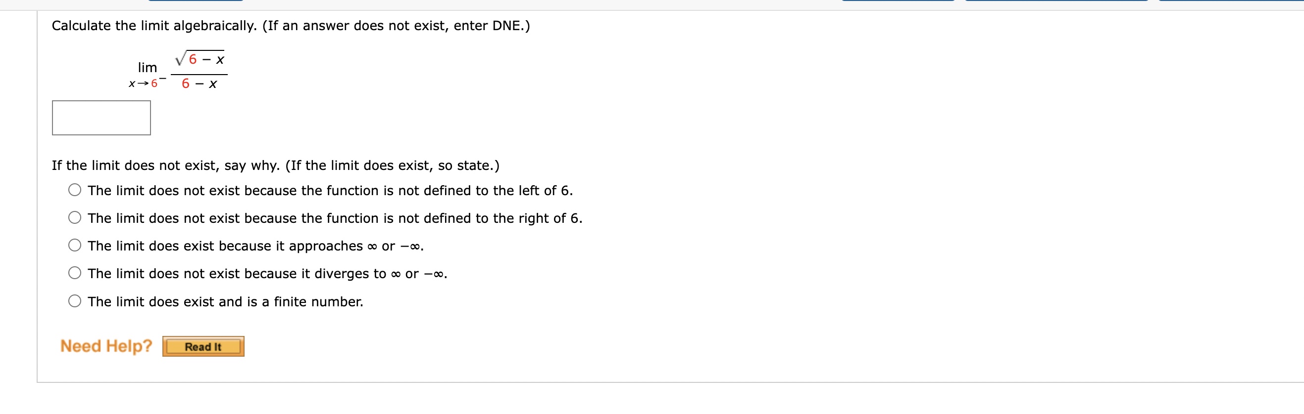 Solved Calculate The Limit Algebraically If An Answer Does 1498