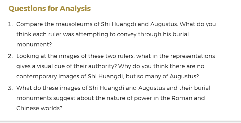 Solved Questions for Analysis 1. Compare the mausoleums of | Chegg.com