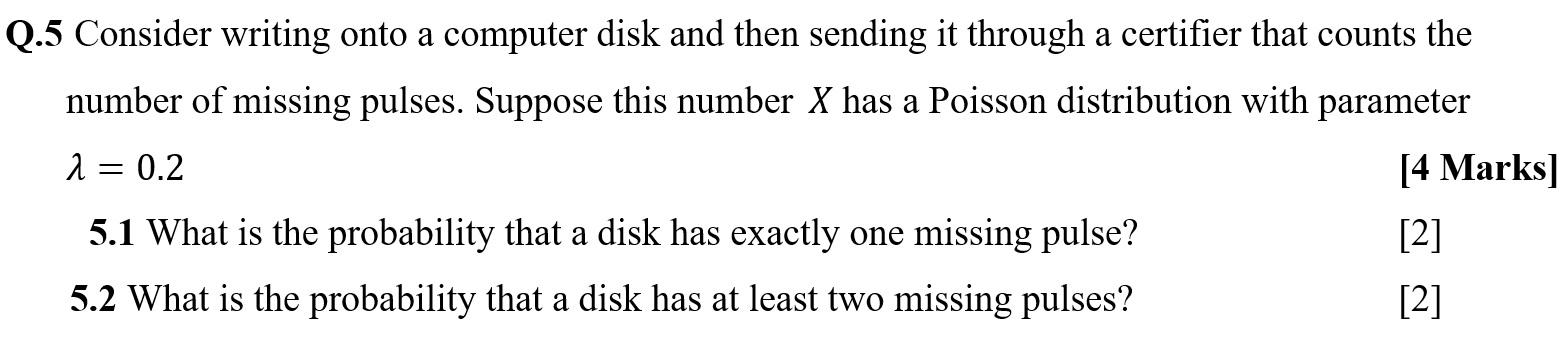 Solved Q.5 Consider writing onto a computer disk and then | Chegg.com