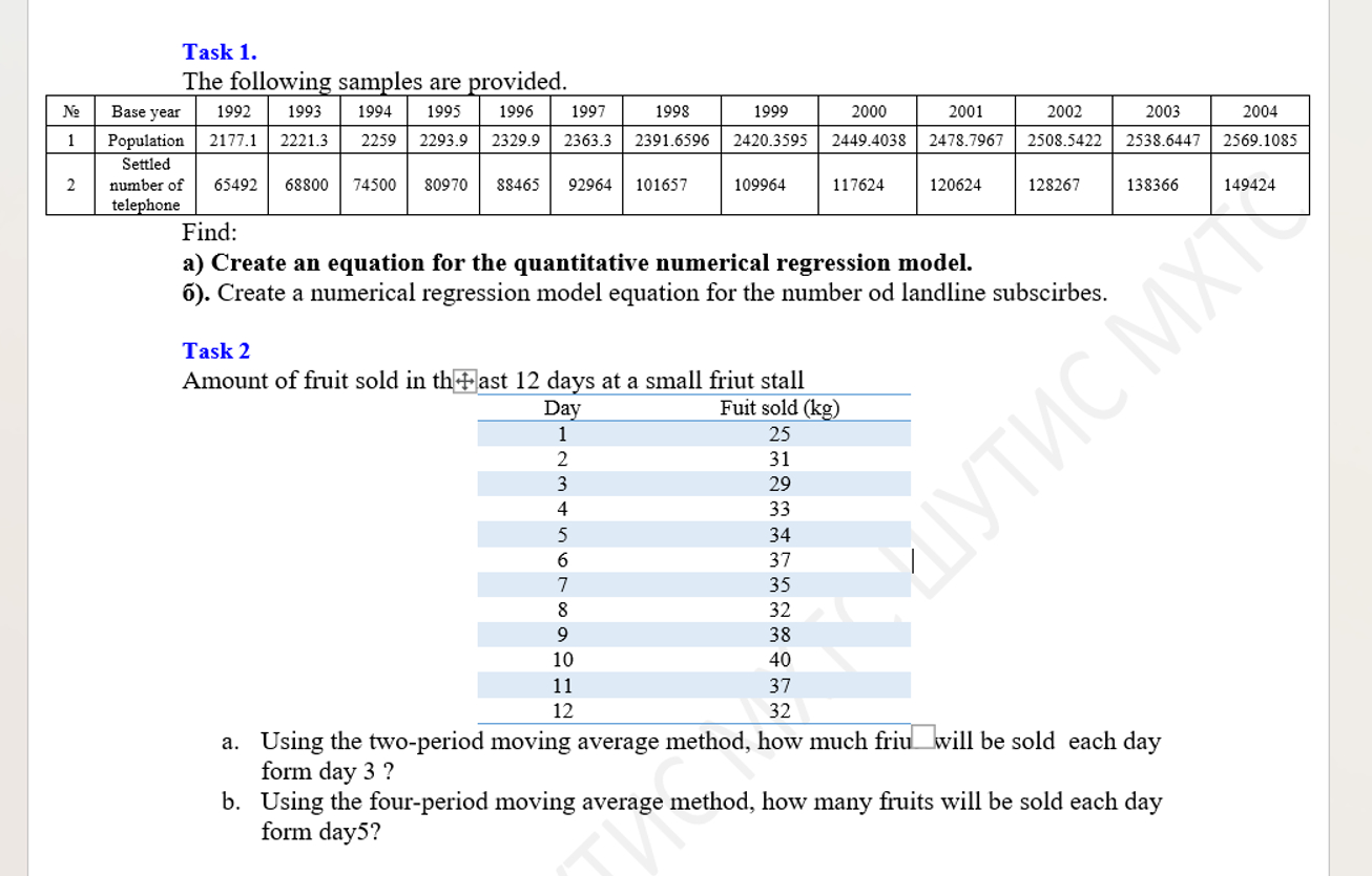 Solved Task 1.The following samples are provided.Find:a) | Chegg.com