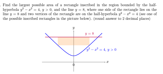 Solved Find the largest possible area of a rectangle | Chegg.com
