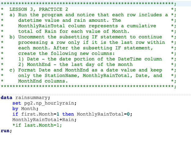 LESSON 3, PRACTICE 2 a) Run the program | Chegg.com