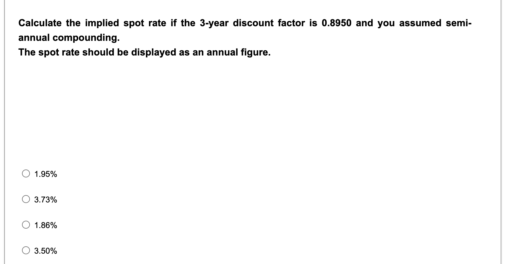 Solved Calculate the implied spot rate if the 3-year | Chegg.com