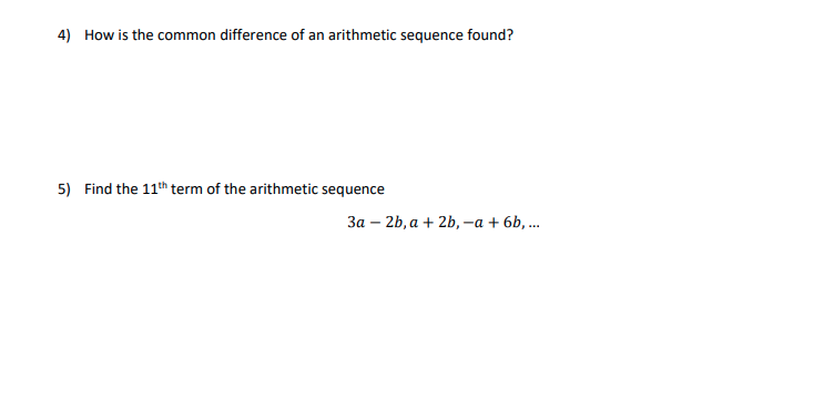 Solved 4) How is the common difference of an arithmetic | Chegg.com