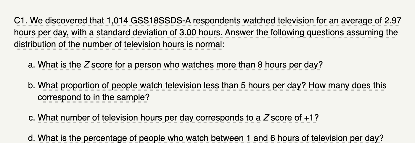 Solved C1. We discovered that 1,014 GSS18SSDS-A respondents | Chegg.com
