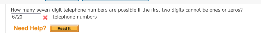 Solved How many seven-digit telephone numbers are possible | Chegg.com