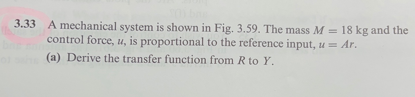 Solved Figure 3.59 Simple mechanical system for Problem 3.33 | Chegg.com