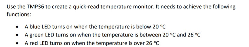 Solved Use the TMP36 to create a quick-read temperature | Chegg.com