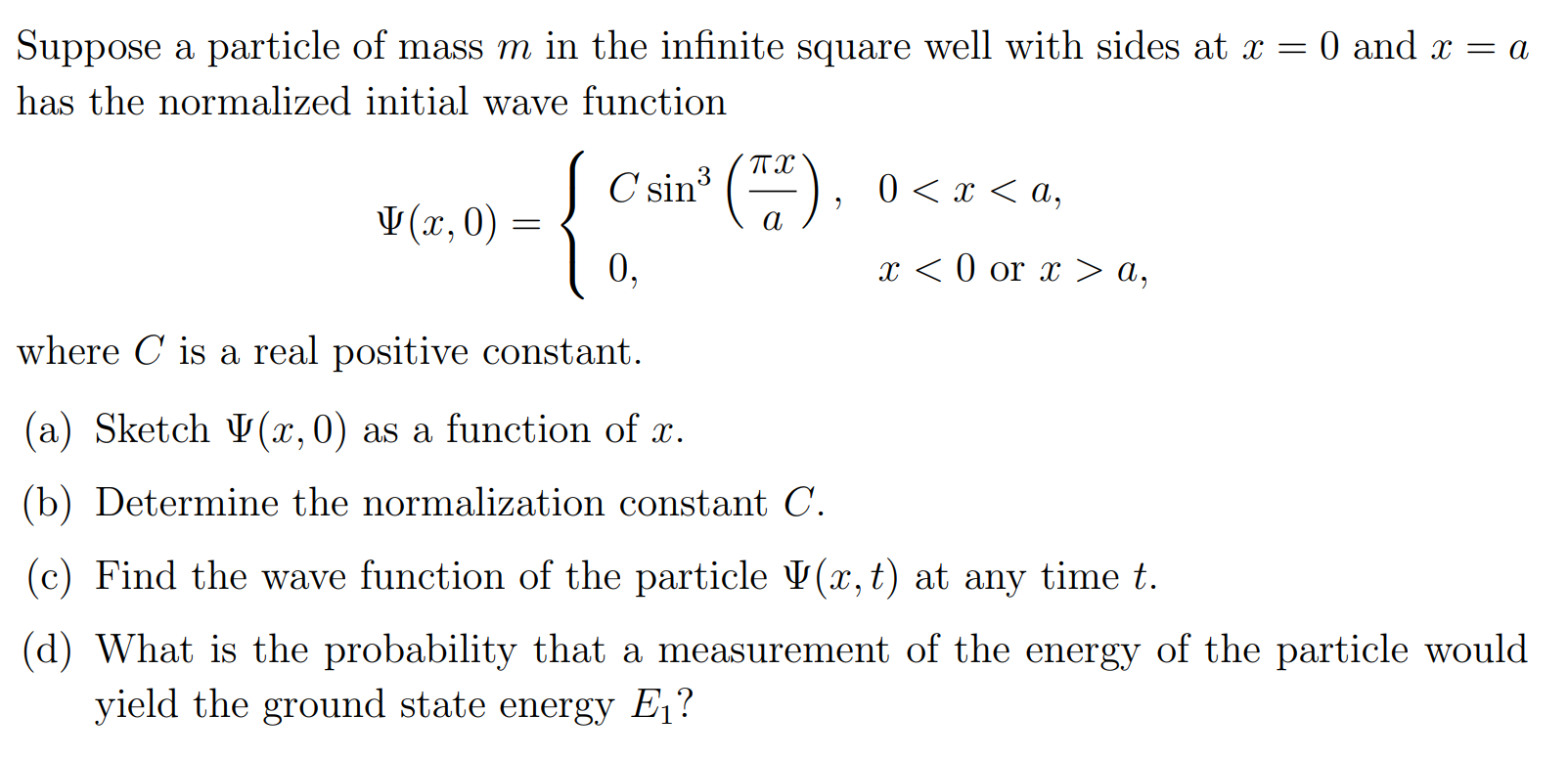 Solved Suppose a particle of mass m in the infinite square | Chegg.com