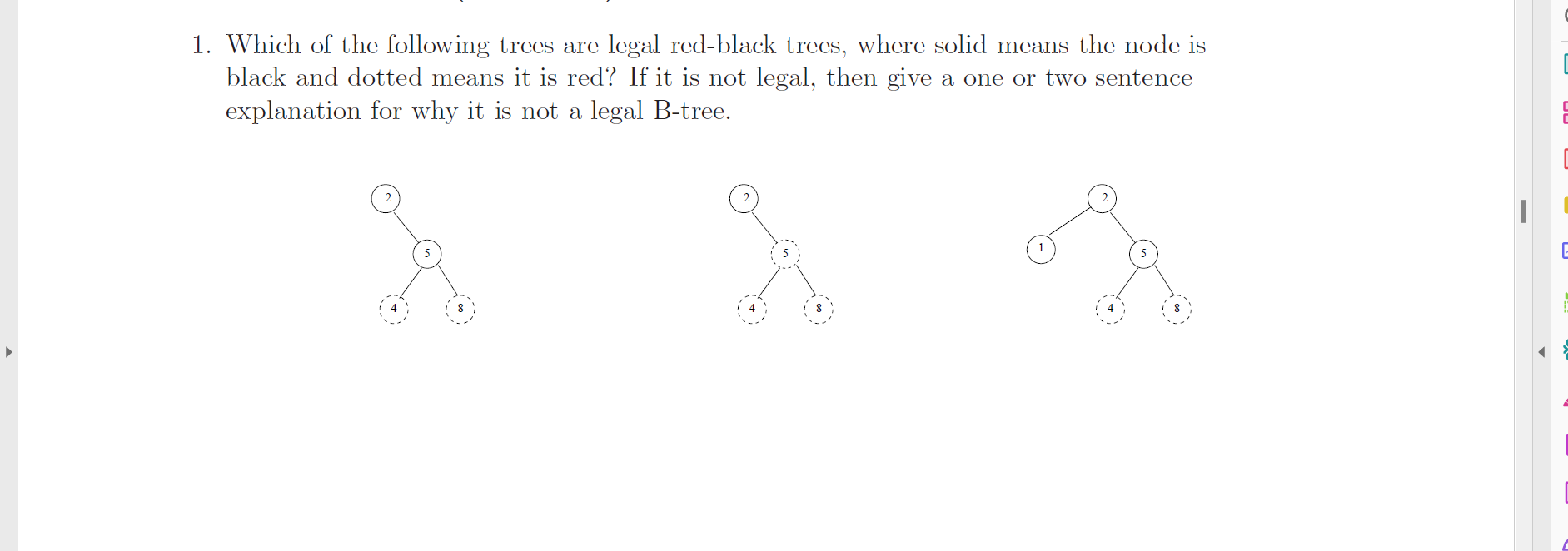Solved 1. Which of the following trees are legal red-black | Chegg.com