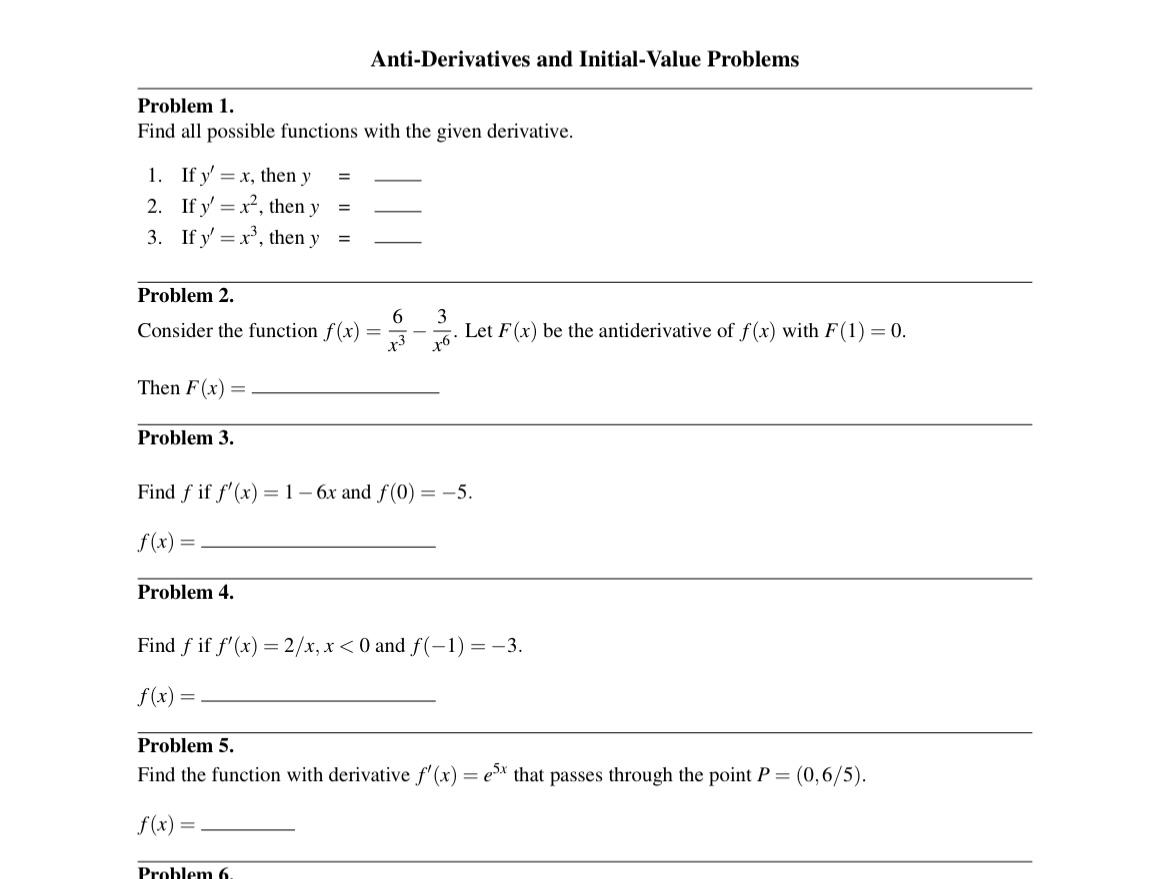Solved Problem 1. Find all possible functions with the given | Chegg.com