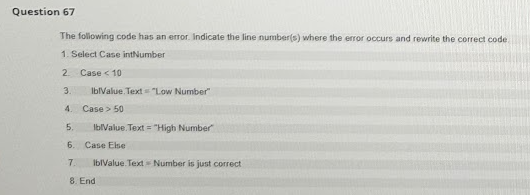 Solved The following code has an enrror. Indicate the line | Chegg.com