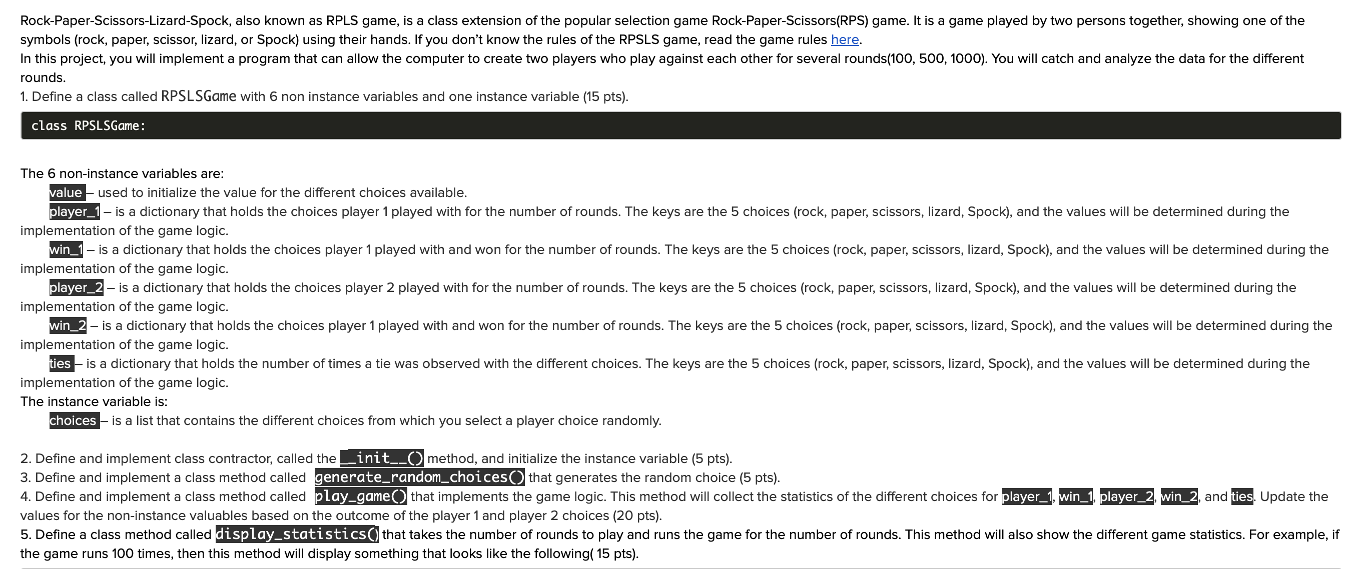 Solved symbols (rock, paper, scissor, lizard, or Spock) | Chegg.com