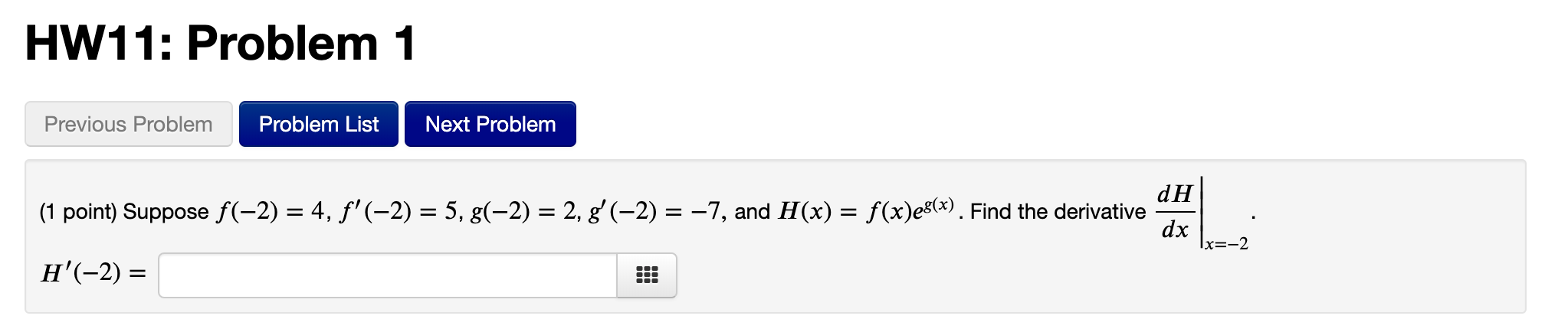 Solved HW11: Problem 1 Previous Problem Problem List Next | Chegg.com