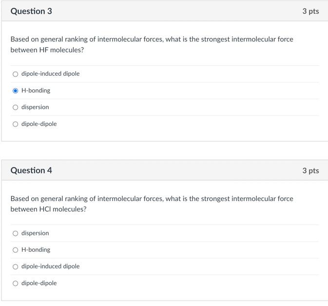 Solved Based on general ranking of intermolecular forces, | Chegg.com