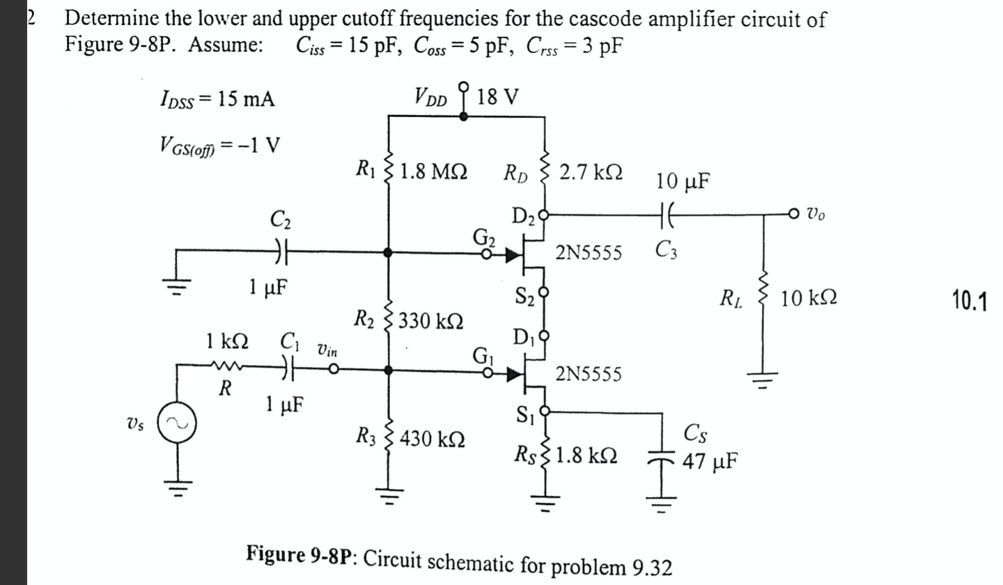 Solved Determine the lower and upper cutoff frequencies for | Chegg.com