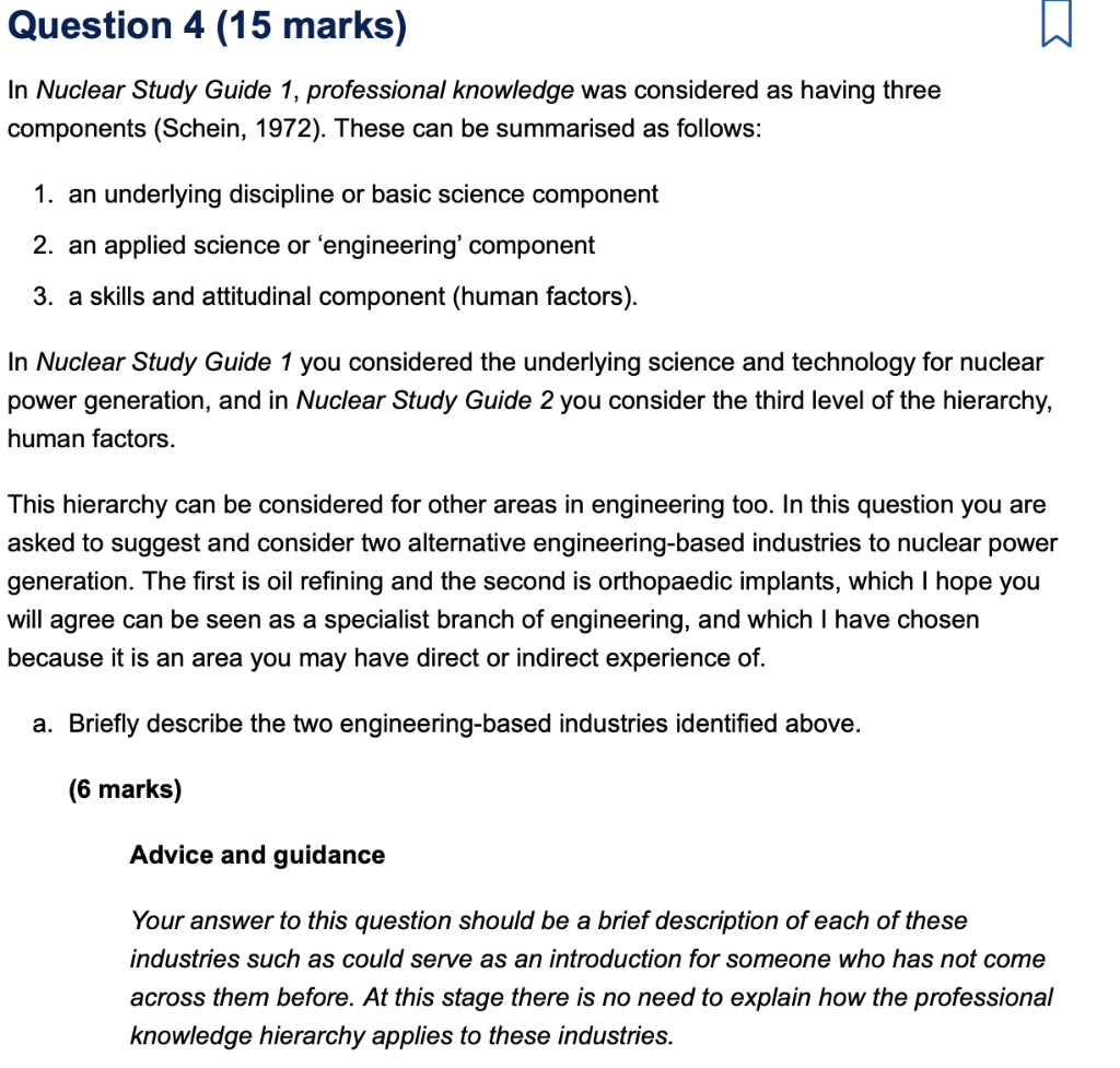 Question 4 (15 marks) Σ In Nuclear Study Guide 1, | Chegg.com