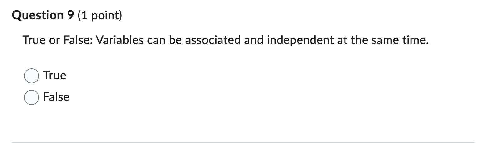 Solved Question 9 (1 point) True or False: Variables can be | Chegg.com