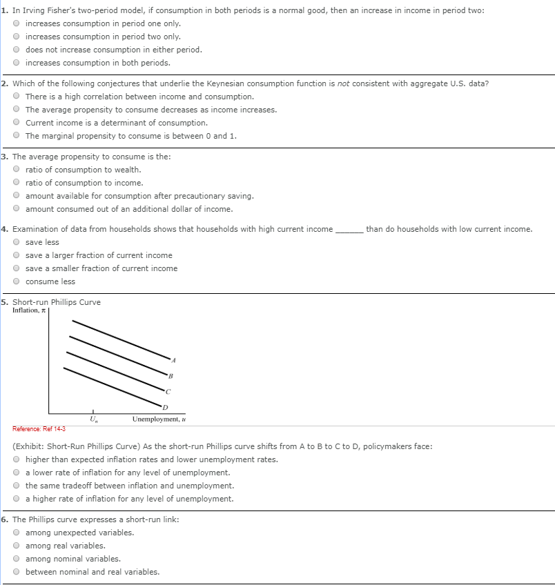 Solved 1. In Irving Fisher's two-period model, if | Chegg.com