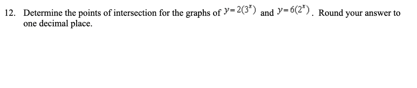 Solved 12. Determine the points of intersection for the | Chegg.com