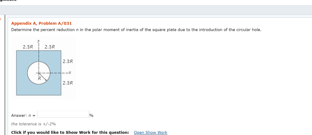 Solved Appendix A, Problem A/031 Determine the percent | Chegg.com