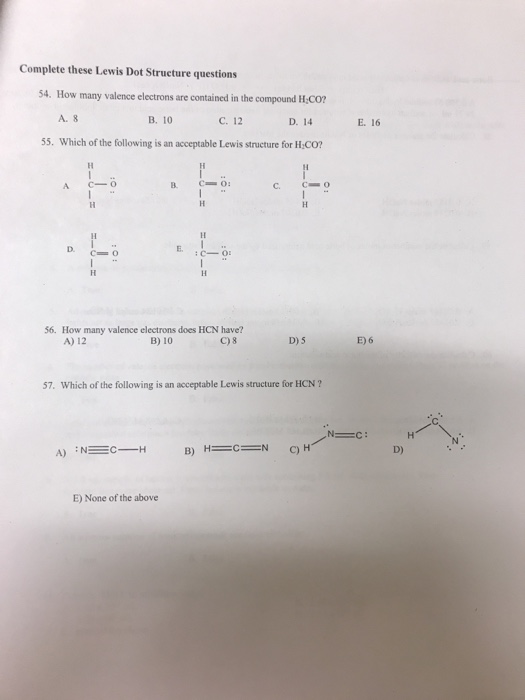 Solved Complete these Lewis Dot Structure questions 54. How | Chegg.com
