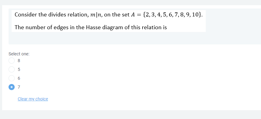 Solved Consider the divides relation, m|n, on the set A = | Chegg.com