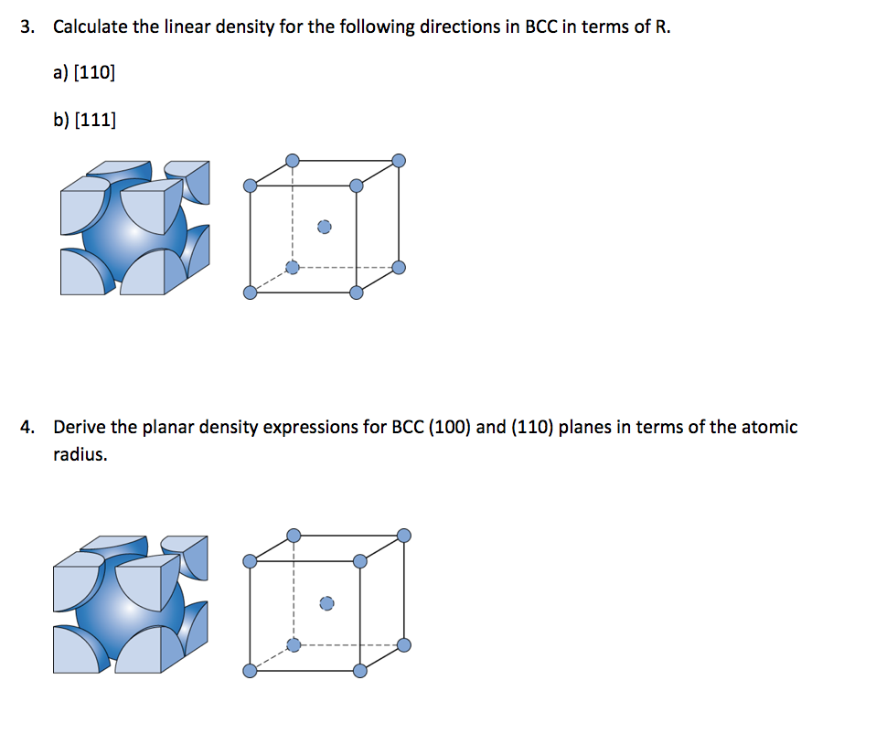 Solved 3. Calculate the linear density for the following | Chegg.com