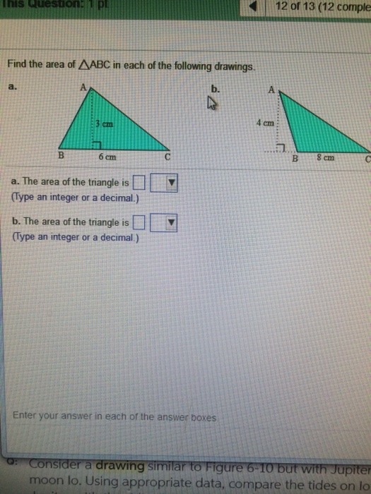 Solved Find The Area Of Triangle Abc In Each Of The