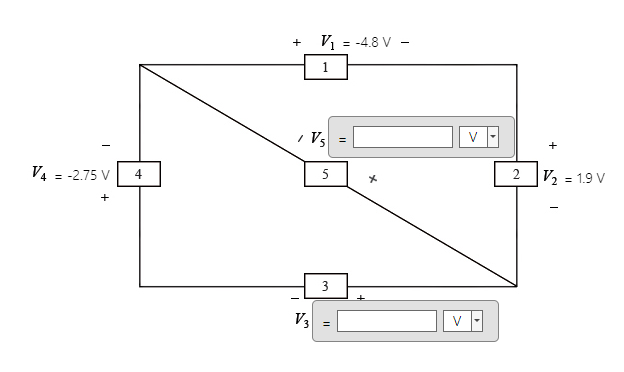 Solved For the circuit shown, solve for V3 and V5 when | Chegg.com