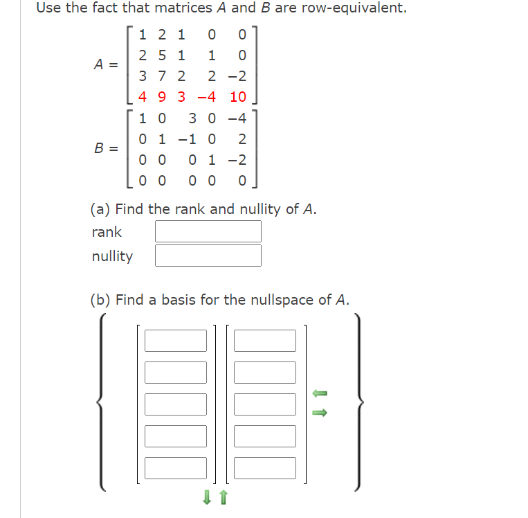 Solved Use the fact that matrices A and B are | Chegg.com