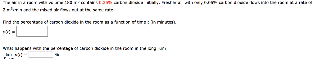 Solved The Air In A Room With Volume 180 M3 Contains 0 25