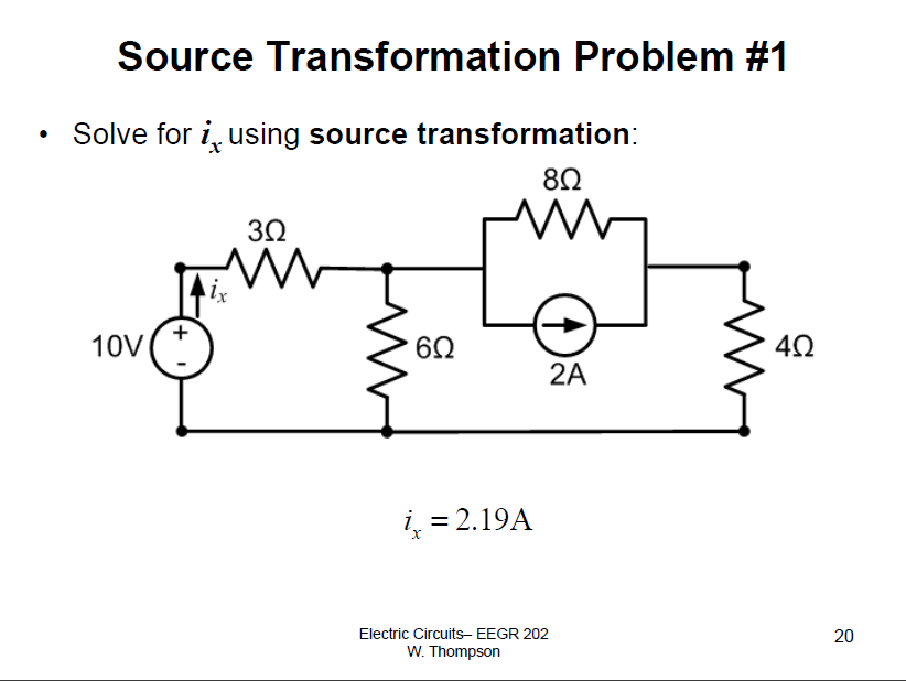 Solved Source Transformation Problem #1 • Solve for i, using | Chegg.com