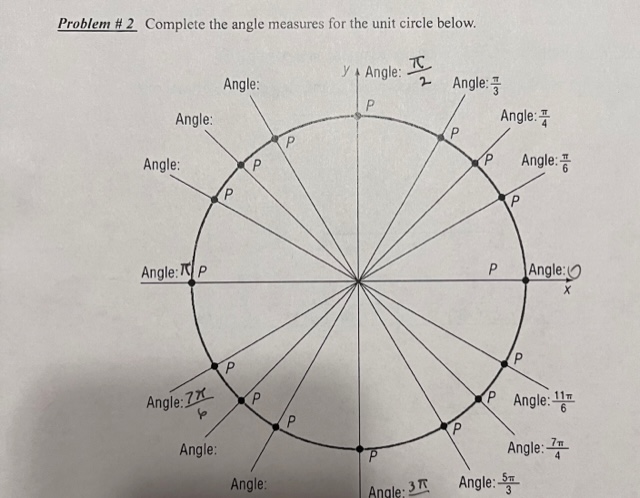 Solved Problem \#2 Complete the angle measures for the unit | Chegg.com