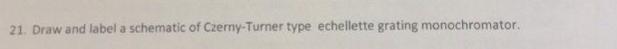 Solved Draw and label a schematic of Czerny-Turner type | Chegg.com