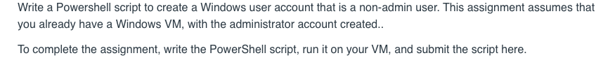 Solved Write a Powershell script to create a Windows user | Chegg.com
