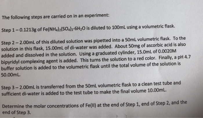 #3 concentrations step 1= 3.09 x10-3 M | Chegg.com