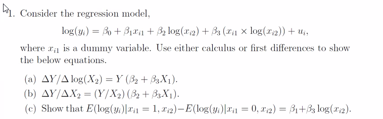 1. Consider the regression model, | Chegg.com
