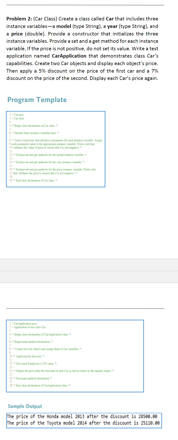 Solved Problem 1: (PetrolPurchase class) Create a class | Chegg.com