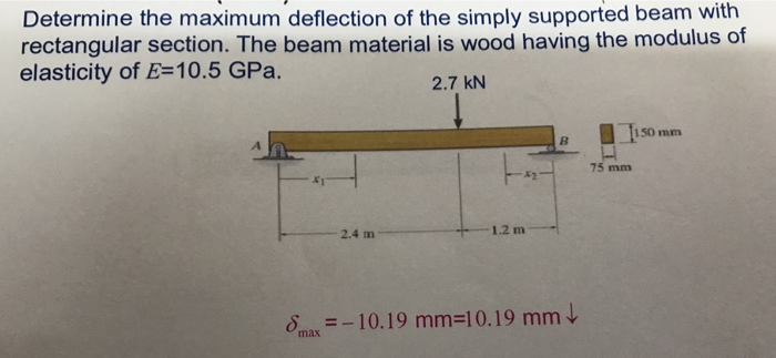 Determine The Maximum Deflection Of Rectangular Simply Supported Beam ... Determine The Maximum Deflection Of Rectangular Simply Supported Beam ...