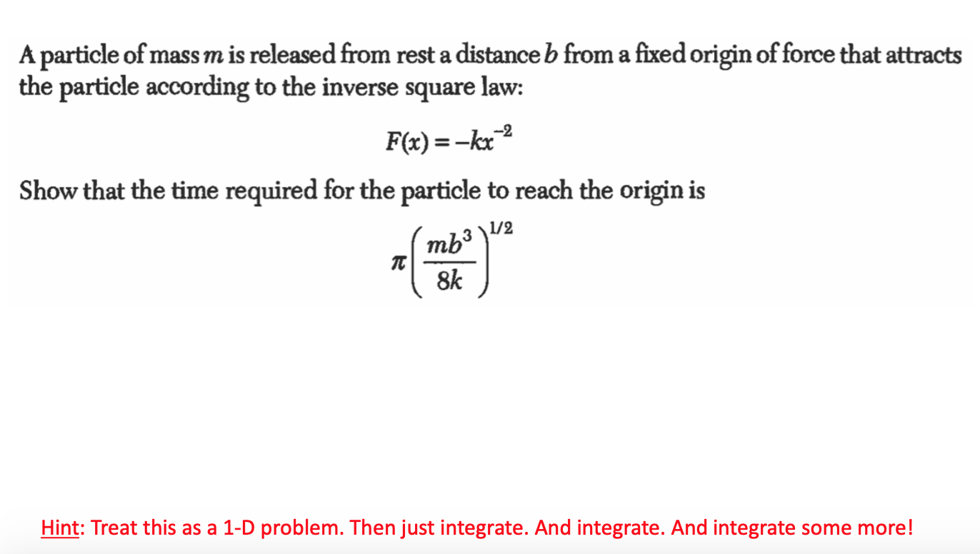 Solved A particle of mass m is released from rest a distance | Chegg.com Solved A particle of mass m is released from rest a distance | Chegg.com