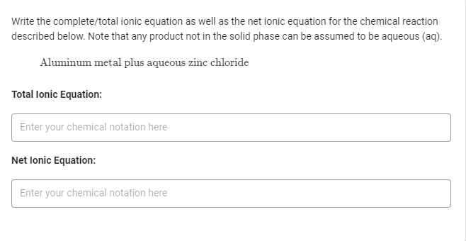 Solved Write the complete/total ionic equation as well as | Chegg.com