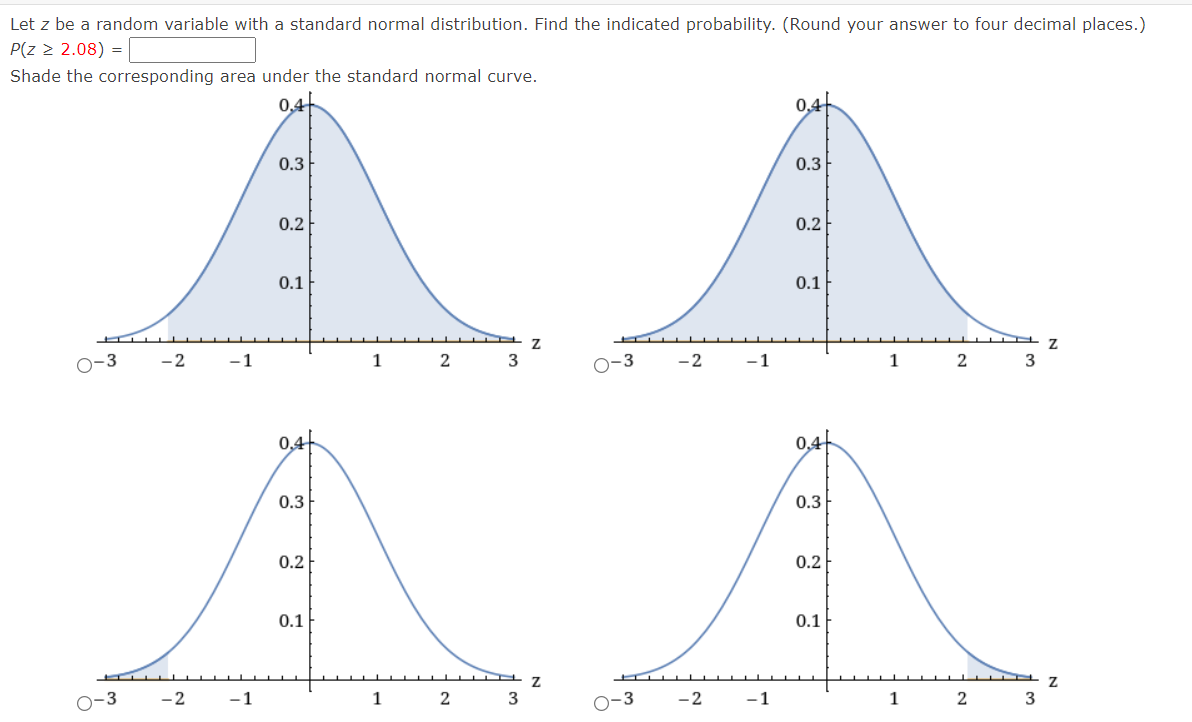 Solved Let z be a random variable with a standard normal | Chegg.com